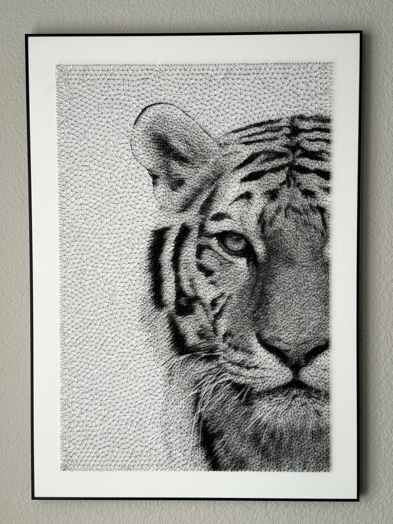 Eye of the Tiger String Art | Handmade Tiger Wall Decor | Unique Animal ...