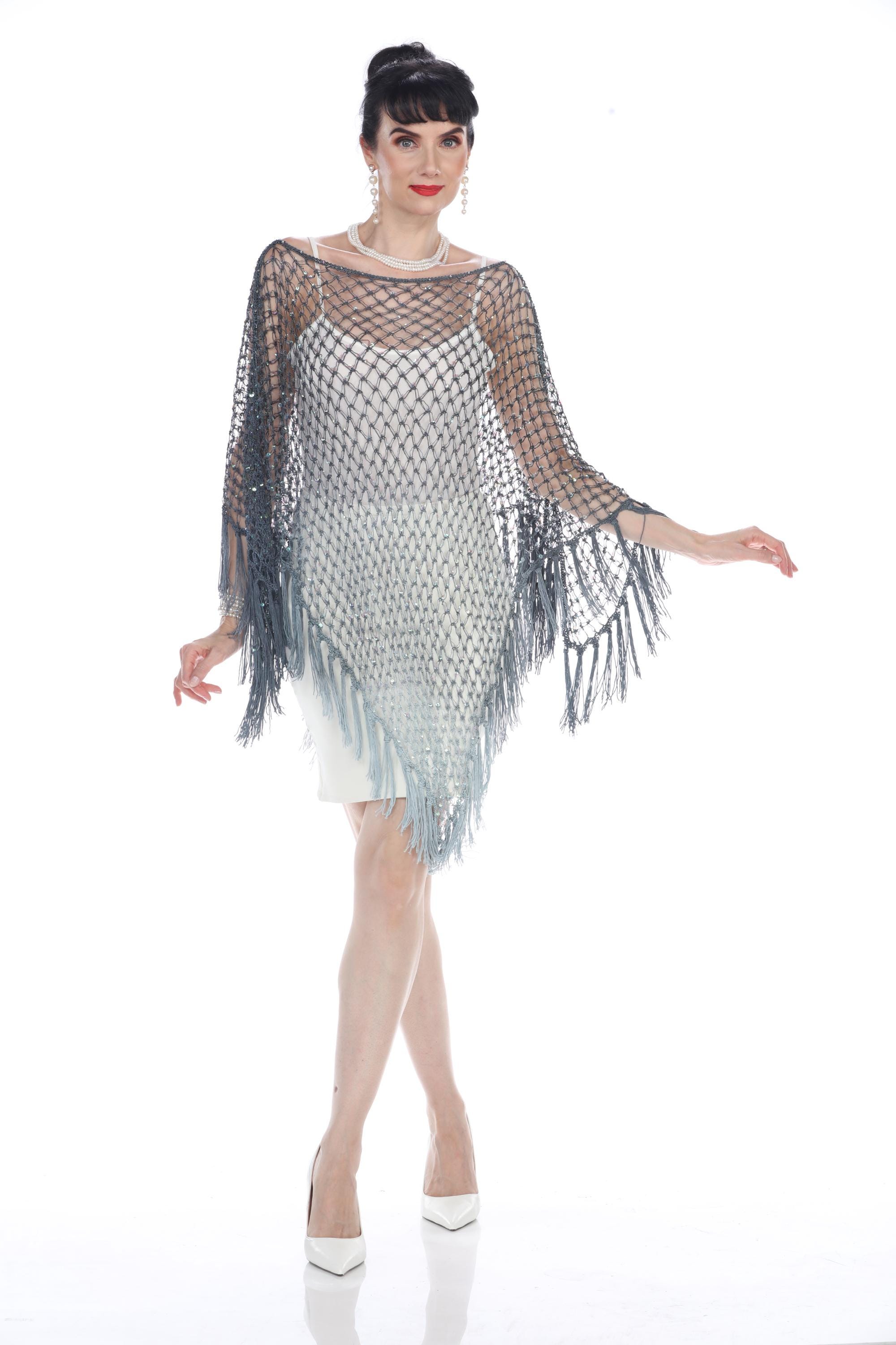 Vibrant Crochet Fringe Poncho - Multiple Colors - Etsy