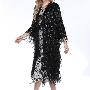 Sparkling Silver Sequin Fringe Jacket - Etsy