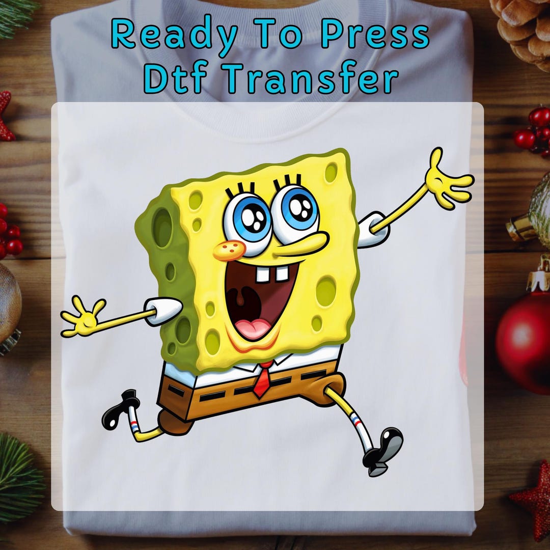 Spongebob Ready to Press, Cartoon Dtf Designs, Cartoon Dtf Transfer ...
