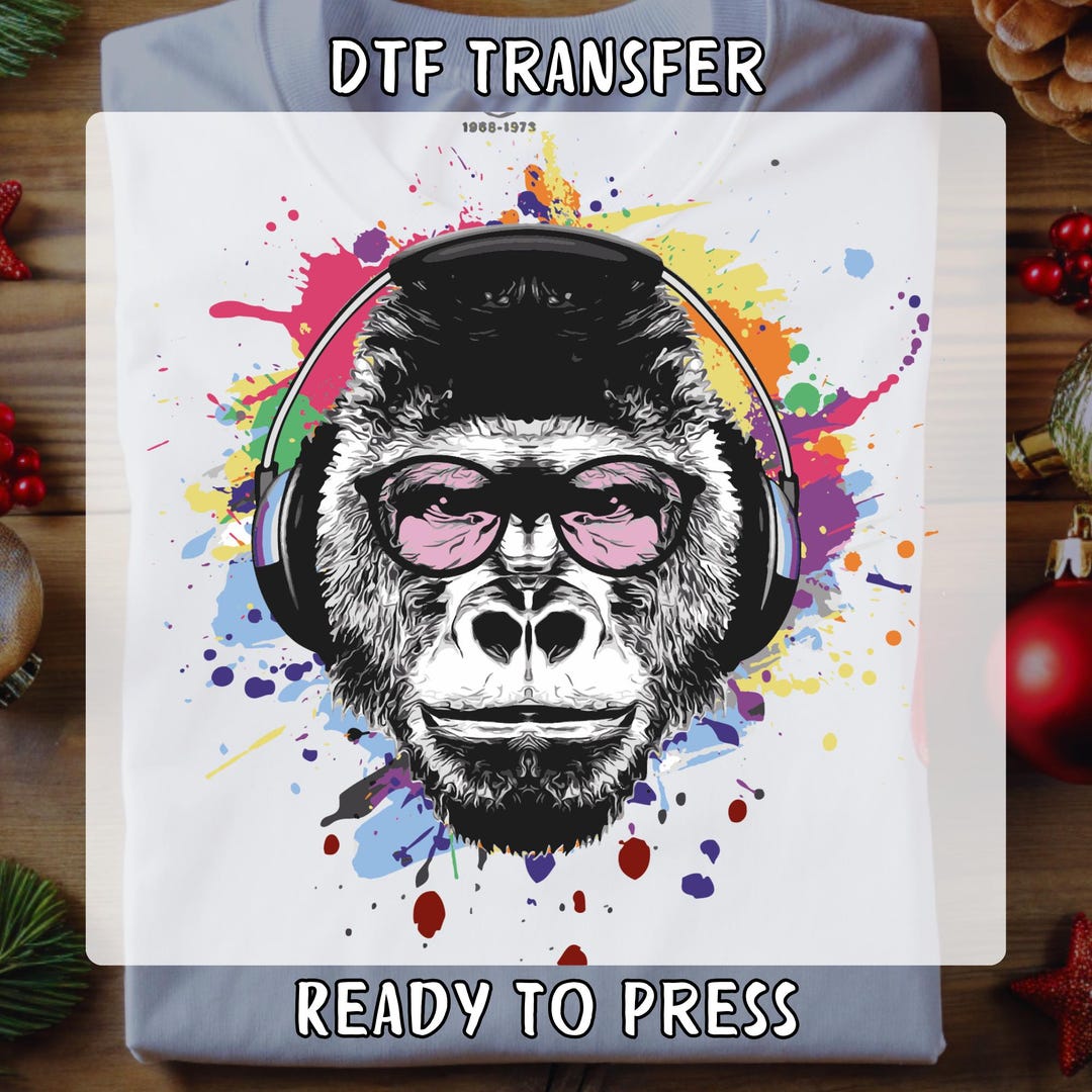 Cool Monkey Dtf Transfer Ready to Press, Monkey Dtf, Animal Dtf ...
