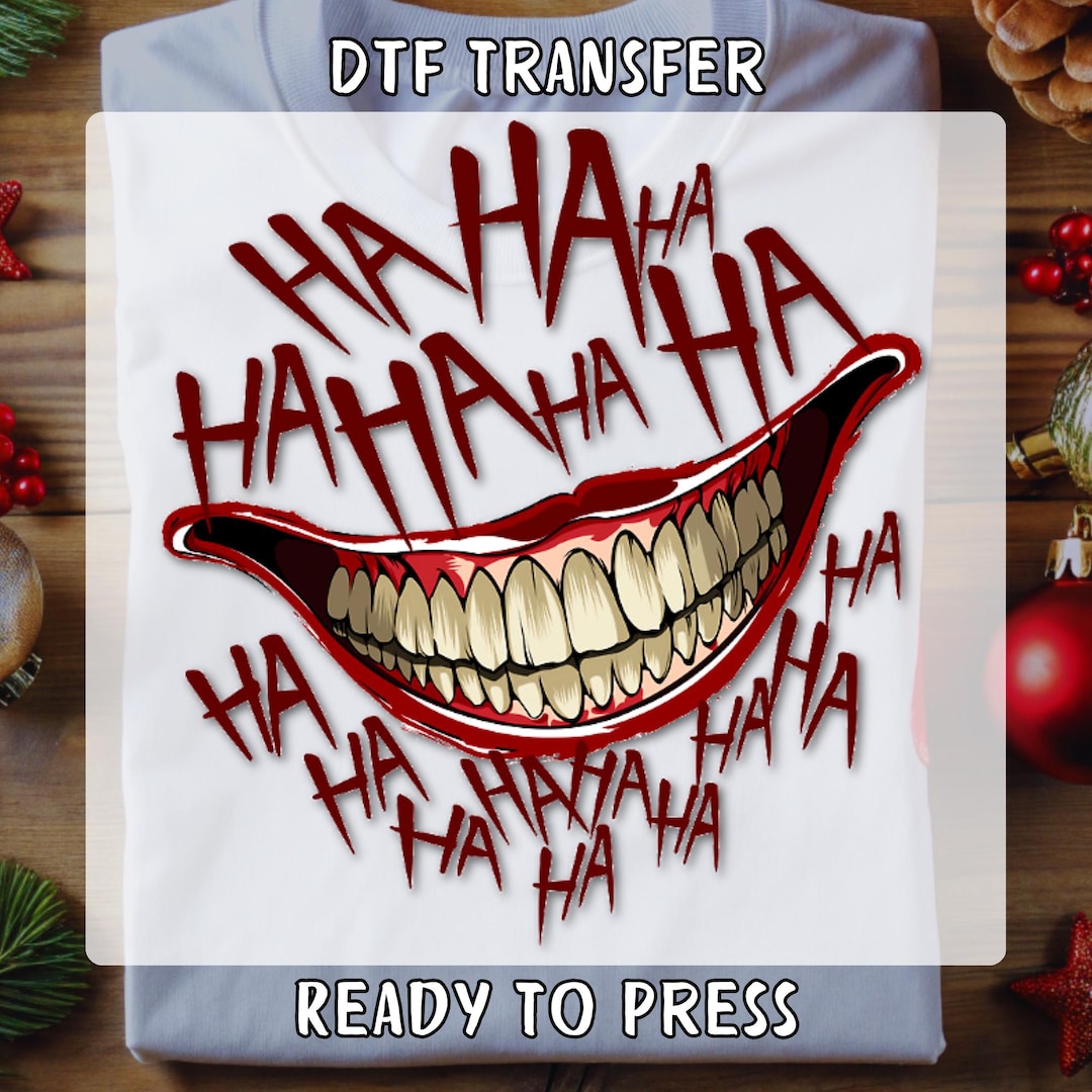 Ha Ha Joker Smile DTF Transfer - Ready to Press - Etsy