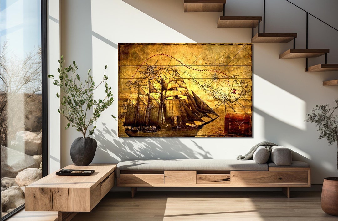 Pirates Legacy: Treasure Map Canvas Timeless Wall Art & Poster for Home ...