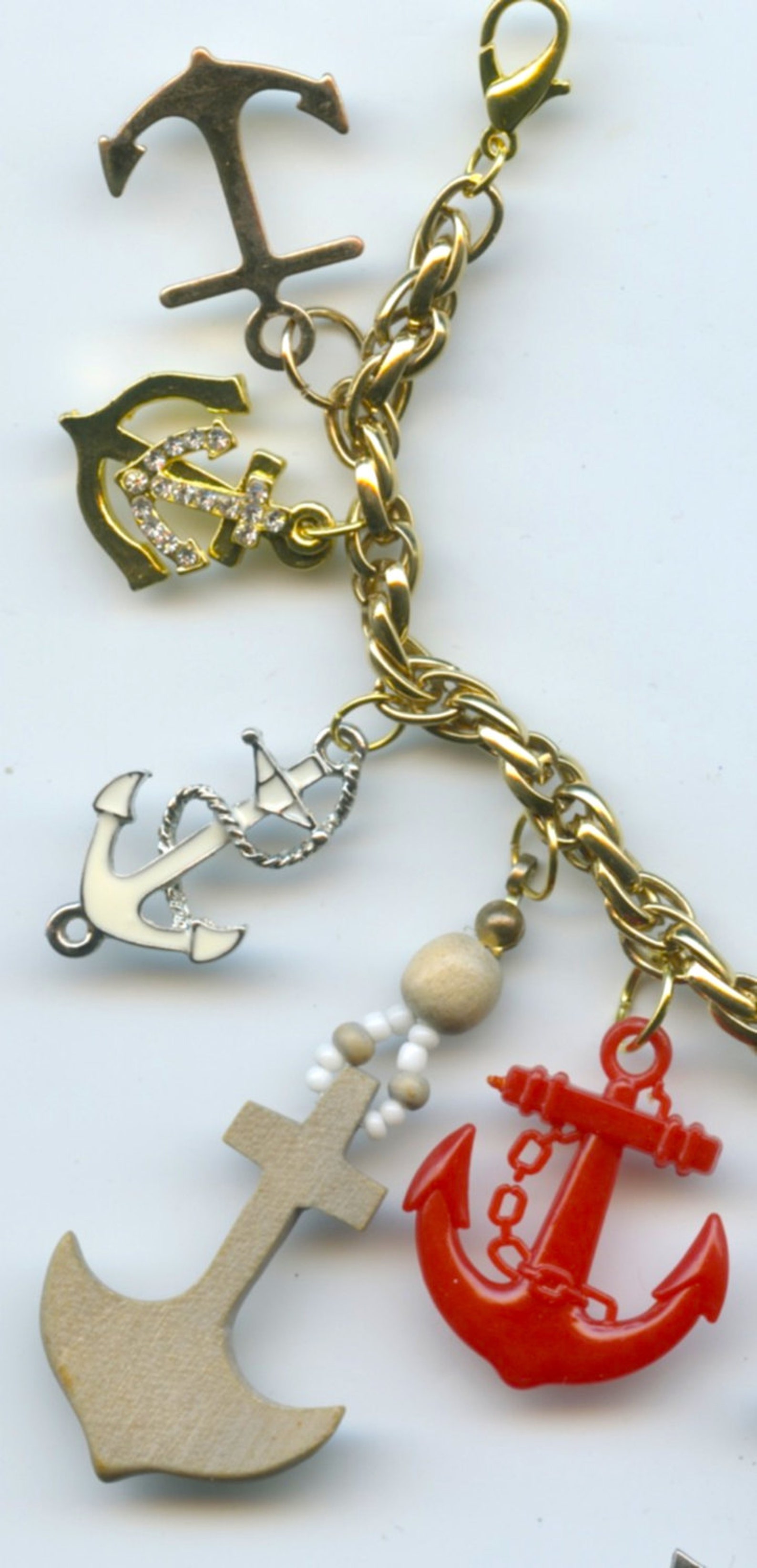 Nautical Ship's Anchors Theme Charm Bracelet Handmade - Etsy