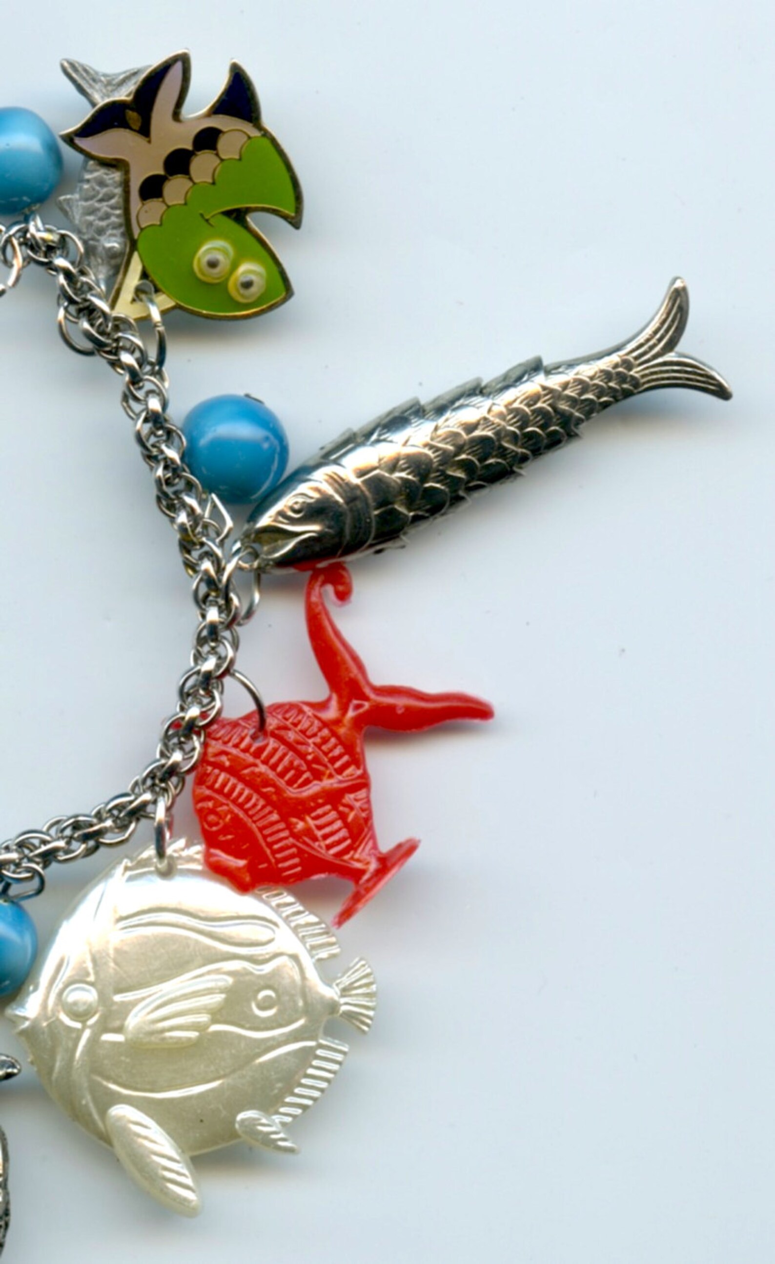 Fish Theme Charm Bracelet With Collectible Charms Made With - Etsy