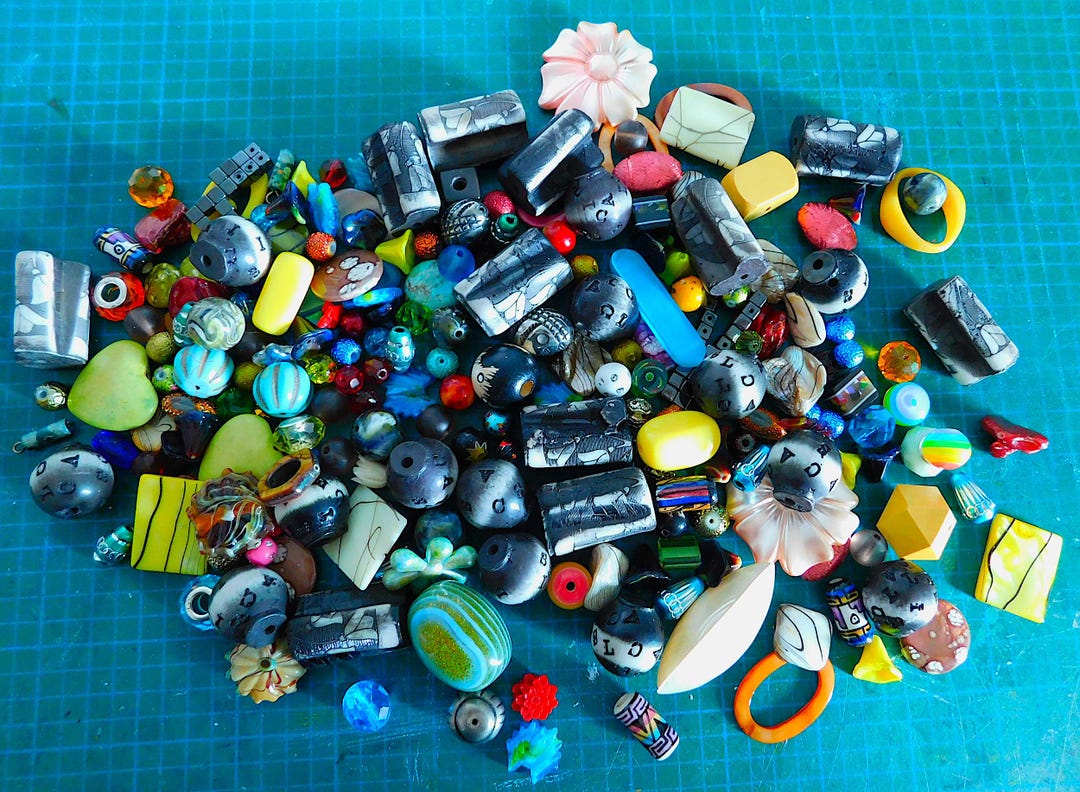 Destash Collection Junk Drawer of 150 Weird Beads for Repurpose or ...