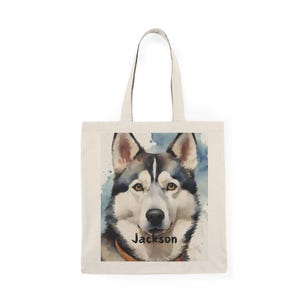 Personalized Siberian Husky Tote Bag, Custom Dog Lovers Gift, Canvas ...