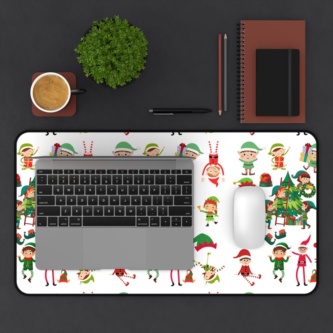 Holiday Elf Desk Mat, Festive Santa Desk Decor for Home Office ...