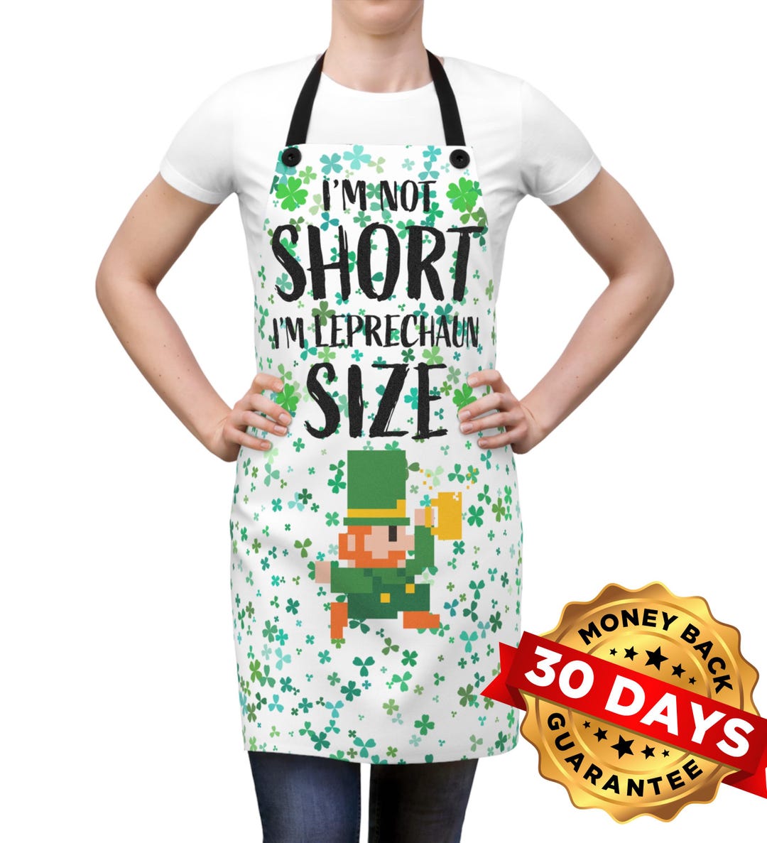 Fun St. Patrick's Day Clover Apron, Funny Irish Shamrock Cooking Apron ...