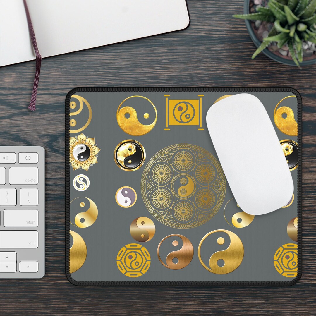 Yin Yang Gaming Mouse Pad With Golden Accents, Perfect Gamers, Serene ...