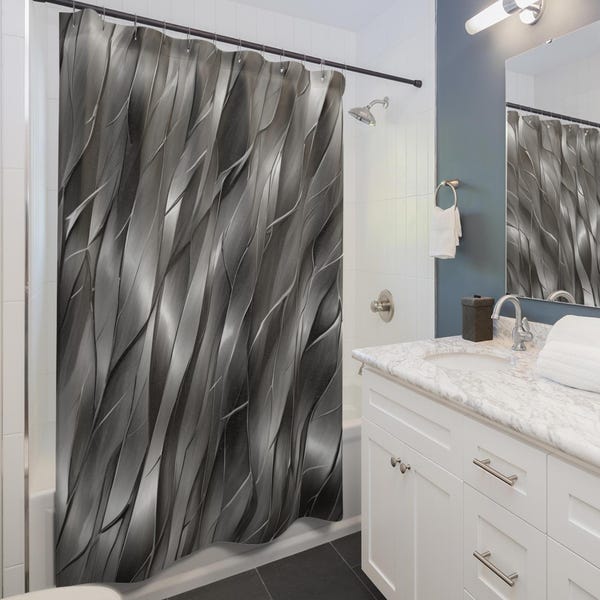 Silver Shower Curtain - Etsy Canada