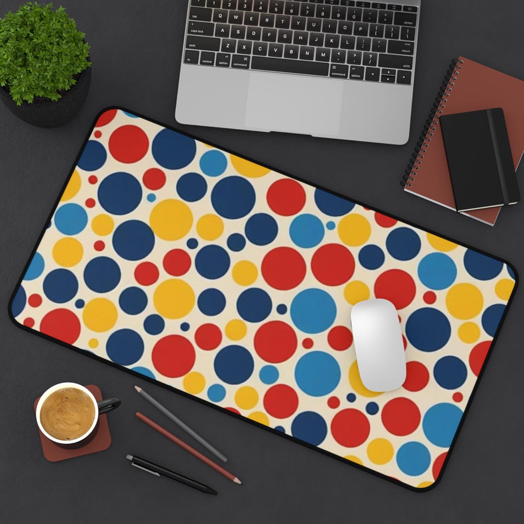 Colorful Polka Dot Desk Mat, Fun and Functional Office Decor, Perfect ...