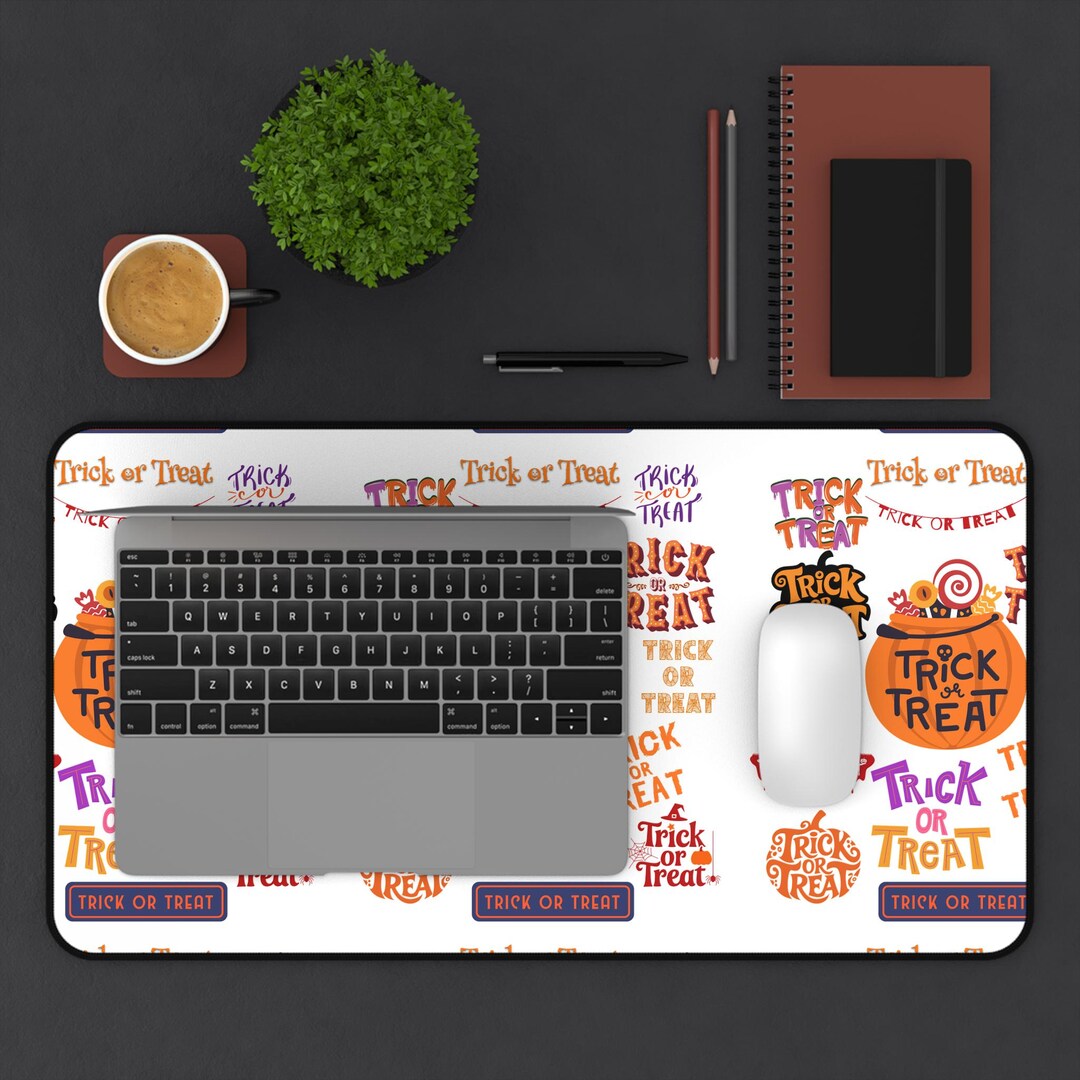 Halloween Themed Desk Mat, Trick or Treat Office Decor, Spooky Home ...