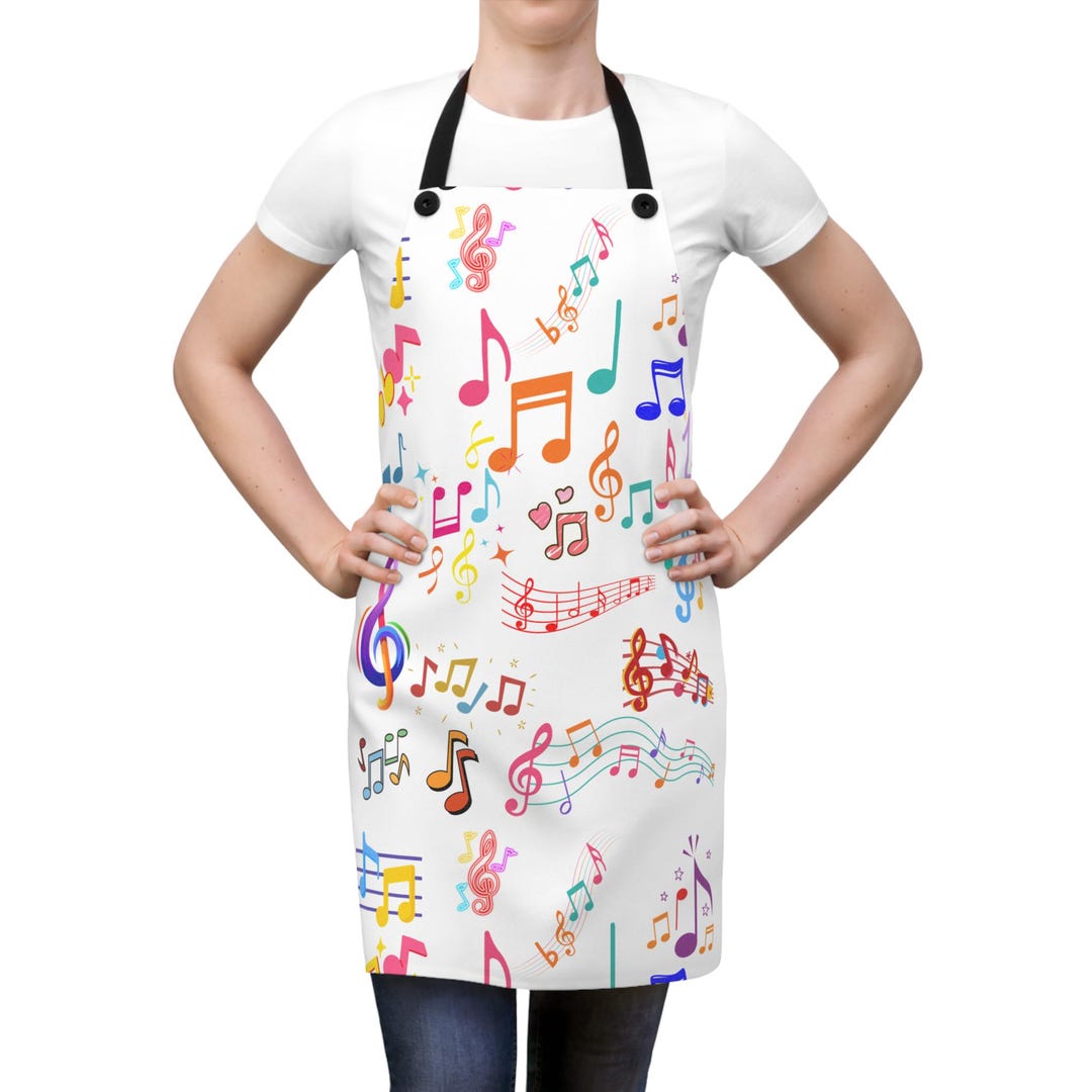 Musical Notes Apron, Perfect for Music Teacher Cooking, Baking, Music ...