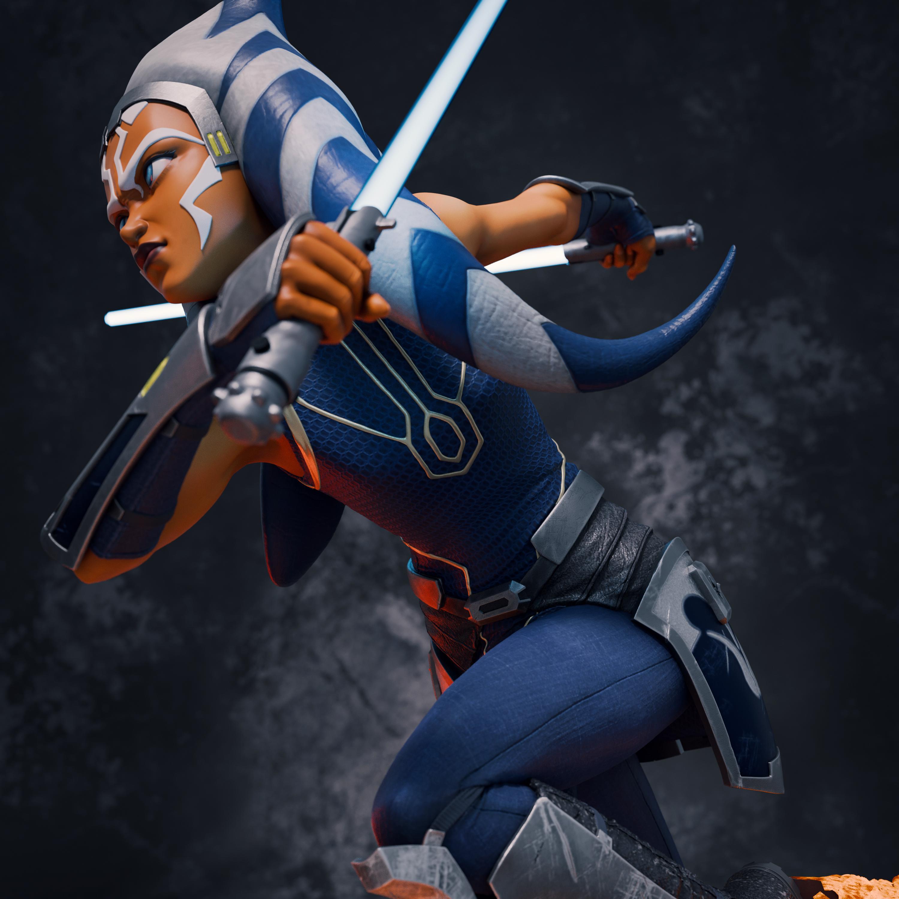 Ahsoka Tano Vs Darth Maul Fan Art 3D Print 1/12 Scale (unpainted) - Etsy