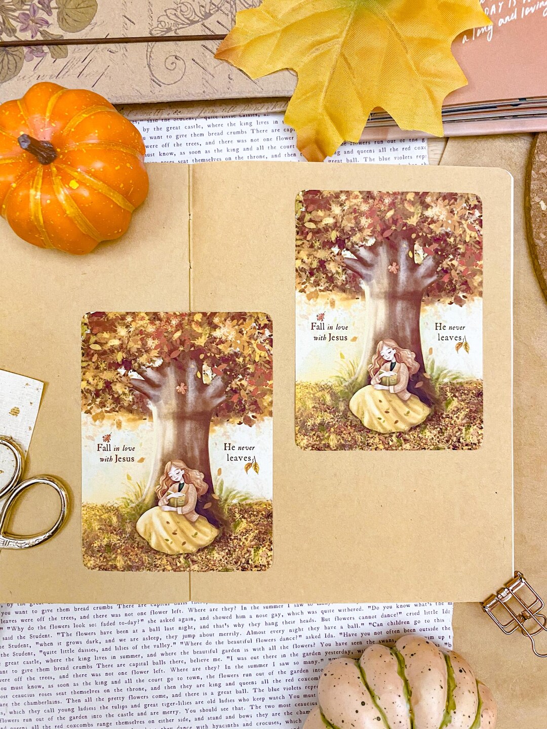 Fall in Love With Jesus. He Never Leaves Vinyl Sticker, Waterproof ...