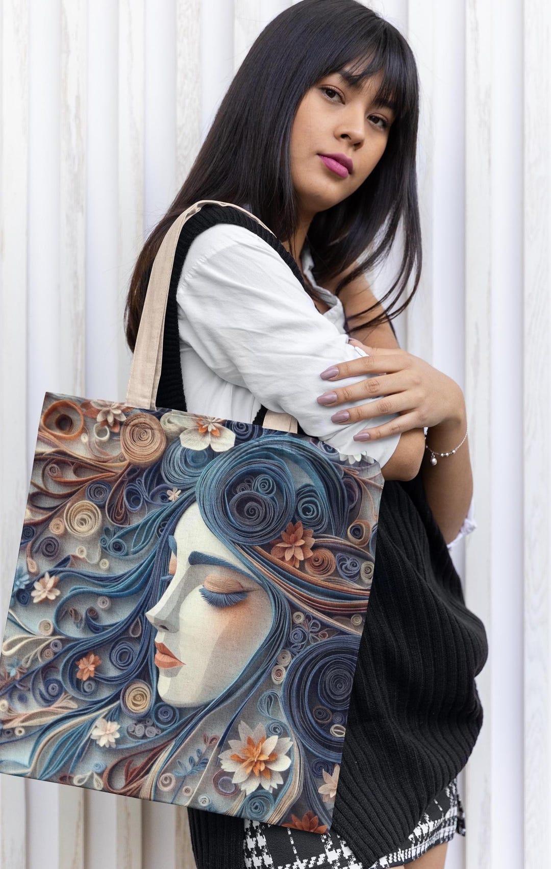 Urban Street Style Tote Bag, Reversible Travel Shoulder Bag, Eco ...