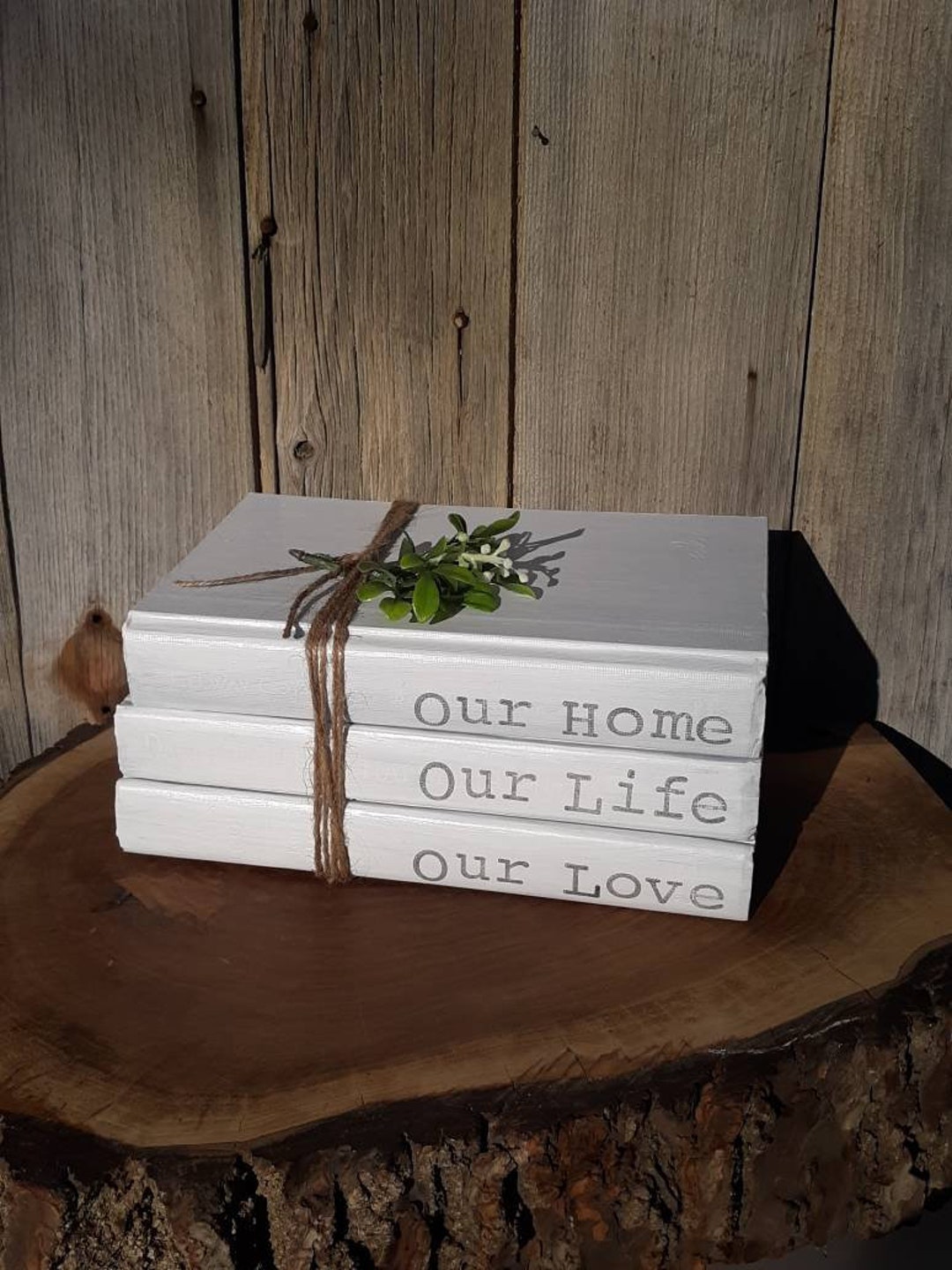 Our Home Our Life Our Love Farmhouse Book Stack Farmhouse Style Book ...