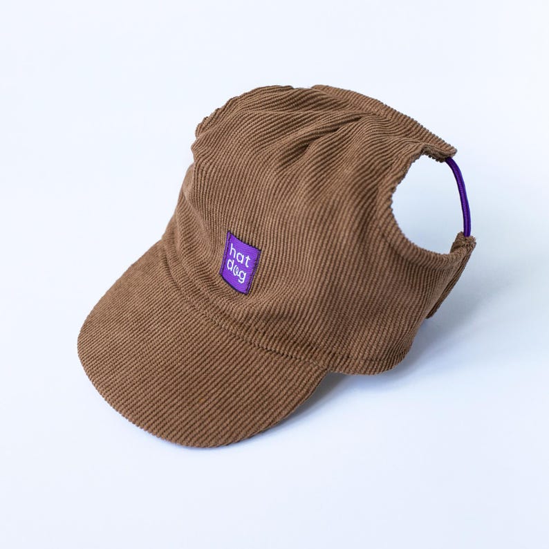 Corduroy Dog Baseball Hat: Adjustable Sun Cap With Ear Holes - Etsy