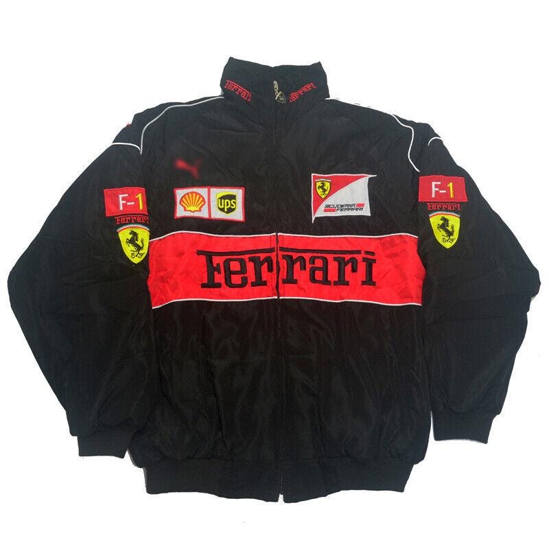 Formula 1 Racing Jacket, Vintage Ferrari Jacket, Embroidered F1 Jacket ...