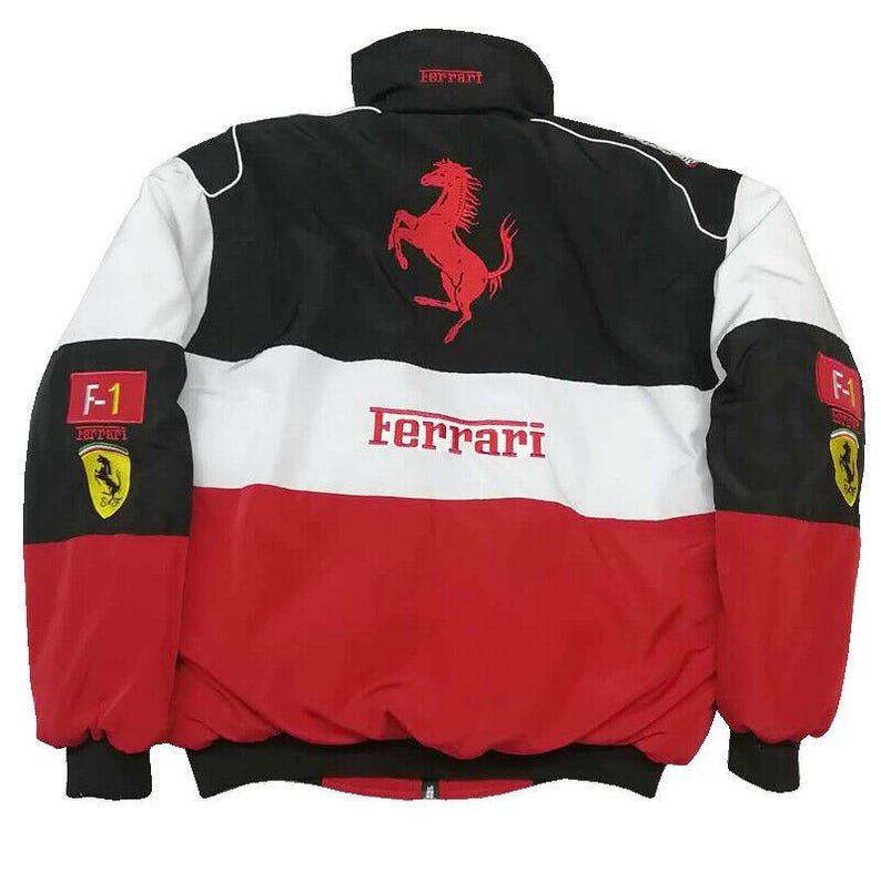 Formula 1 Racing Jacket, Vintage Ferrari Jacket, Embroidered F1 Jacket ...
