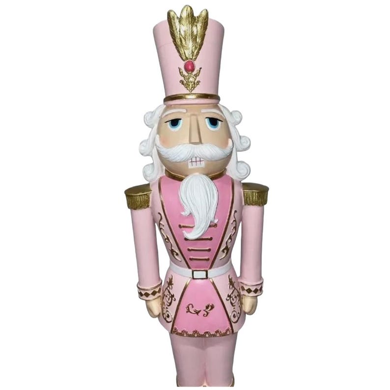 Christmas Holiday Pink Pastel 27" Colonel NUTCRACKER Icing Gold Elegant ...