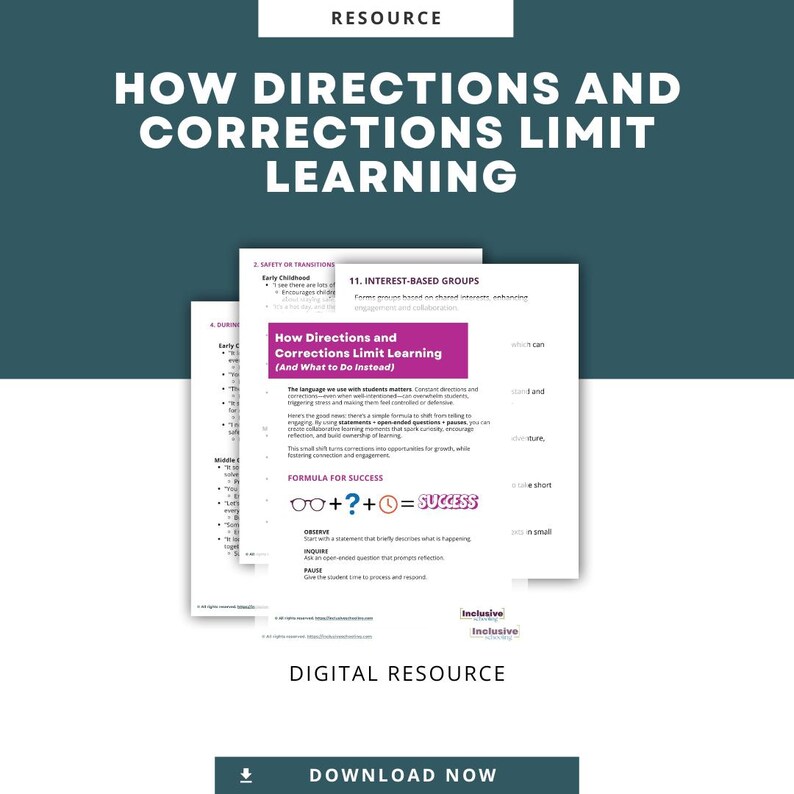 How Directions and Corrections Limit Learning | Digital Teaching ...