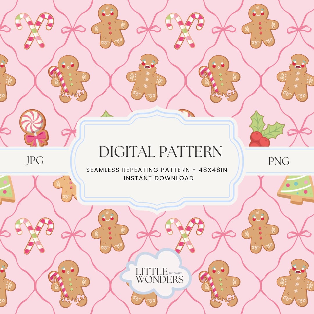 Gingerbread Christmas Seamless Pattern, Christmas Cookies Digital Paper ...