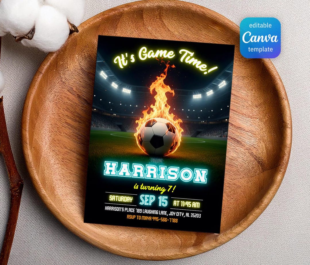 Soccer Invitation, Champions League Birthday Invitation Template, FIFA ...