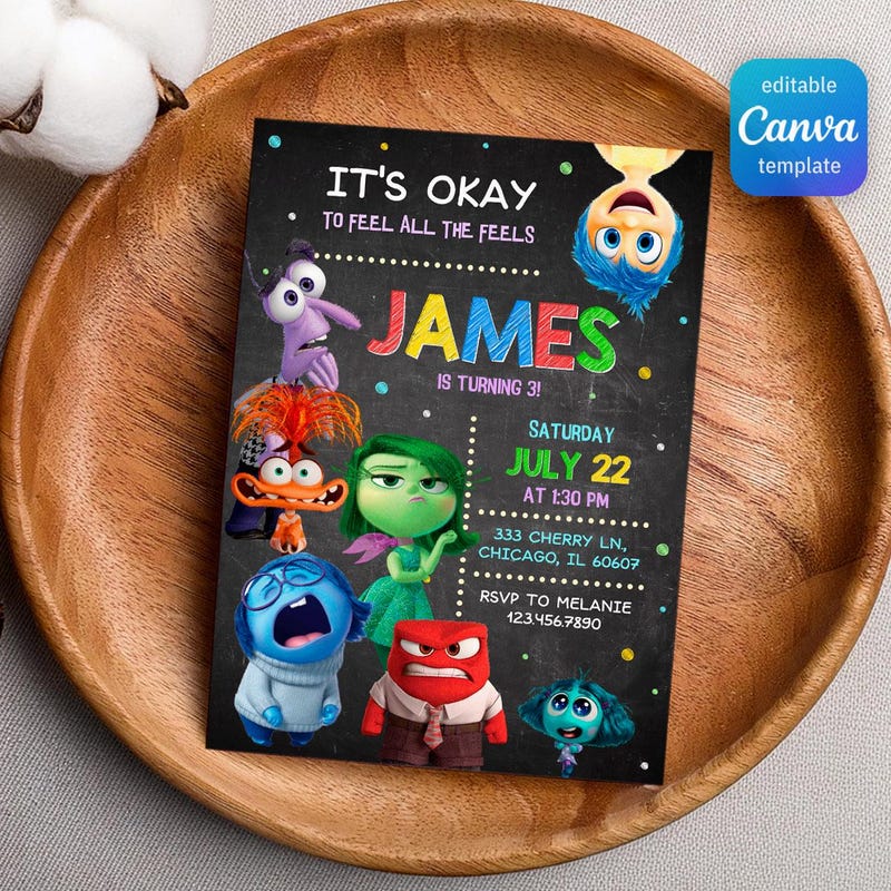 Inside Out Invite - Etsy