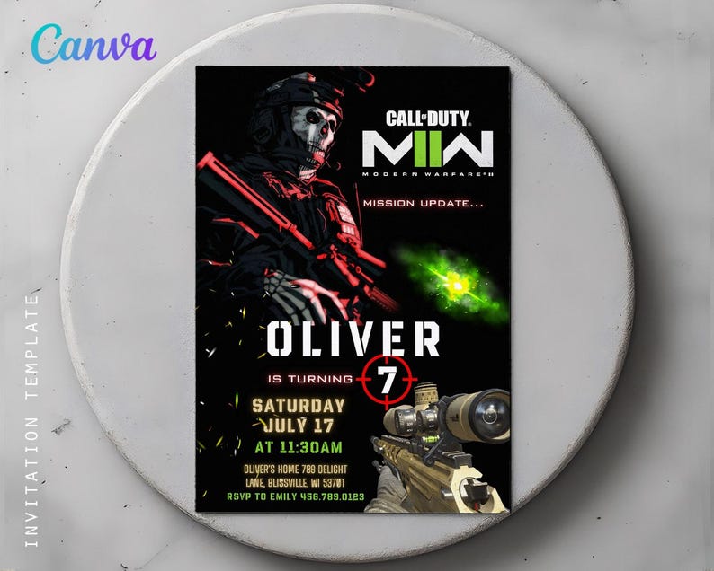 Gamer Birthday Invitation, Printable Editable Invite, Video Game Party ...