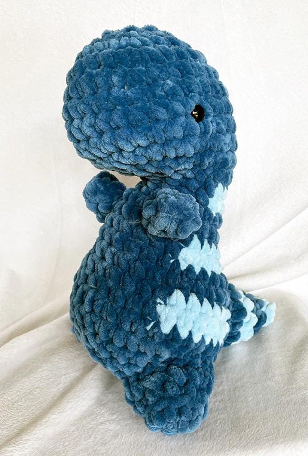 Large 15 Crochet Dinosaur Stuffed Animal Blue Crochet Dinosaur Crochet ...