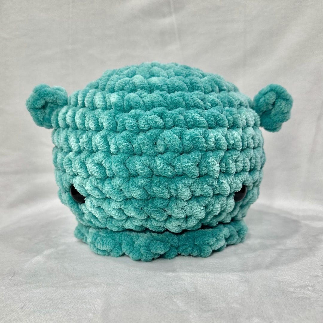 7” Crochet Cuttlefish Stuffed Animal | Crochet Teal Cuttlefish Plush ...