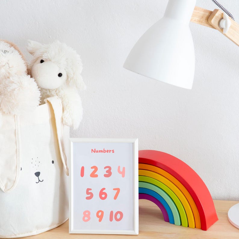 Red Numbers Print | Digital Download | 123 Poster for Kids ...