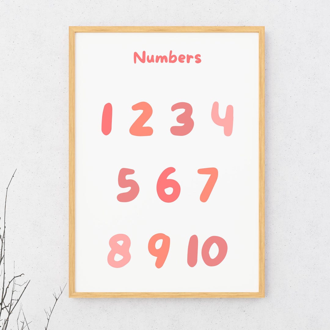 Red Numbers Print | Digital Download | 123 Poster for Kids ...