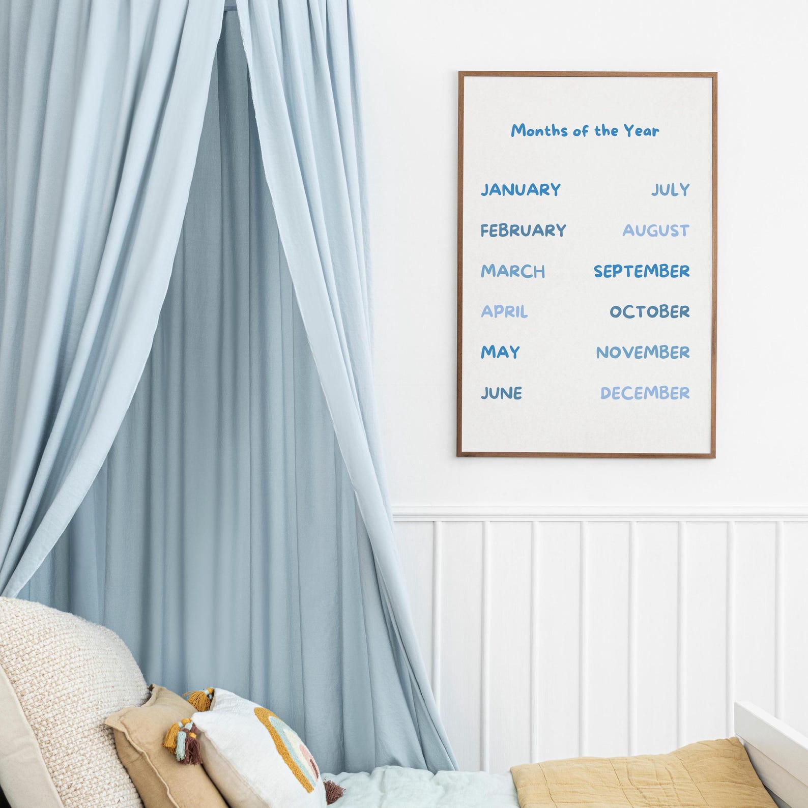 Blue Months of the Year Print | Digital Poster for Kids | Educational ...