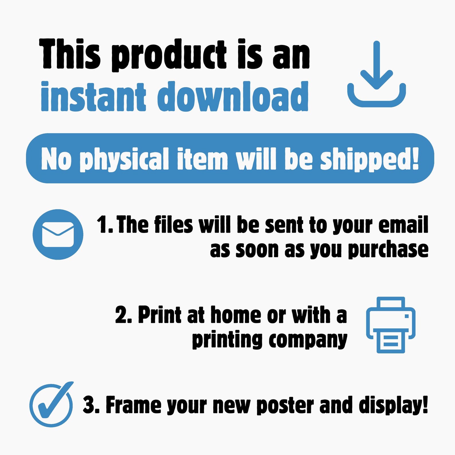 Blue Months of the Year Print | Digital Poster for Kids | Educational ...