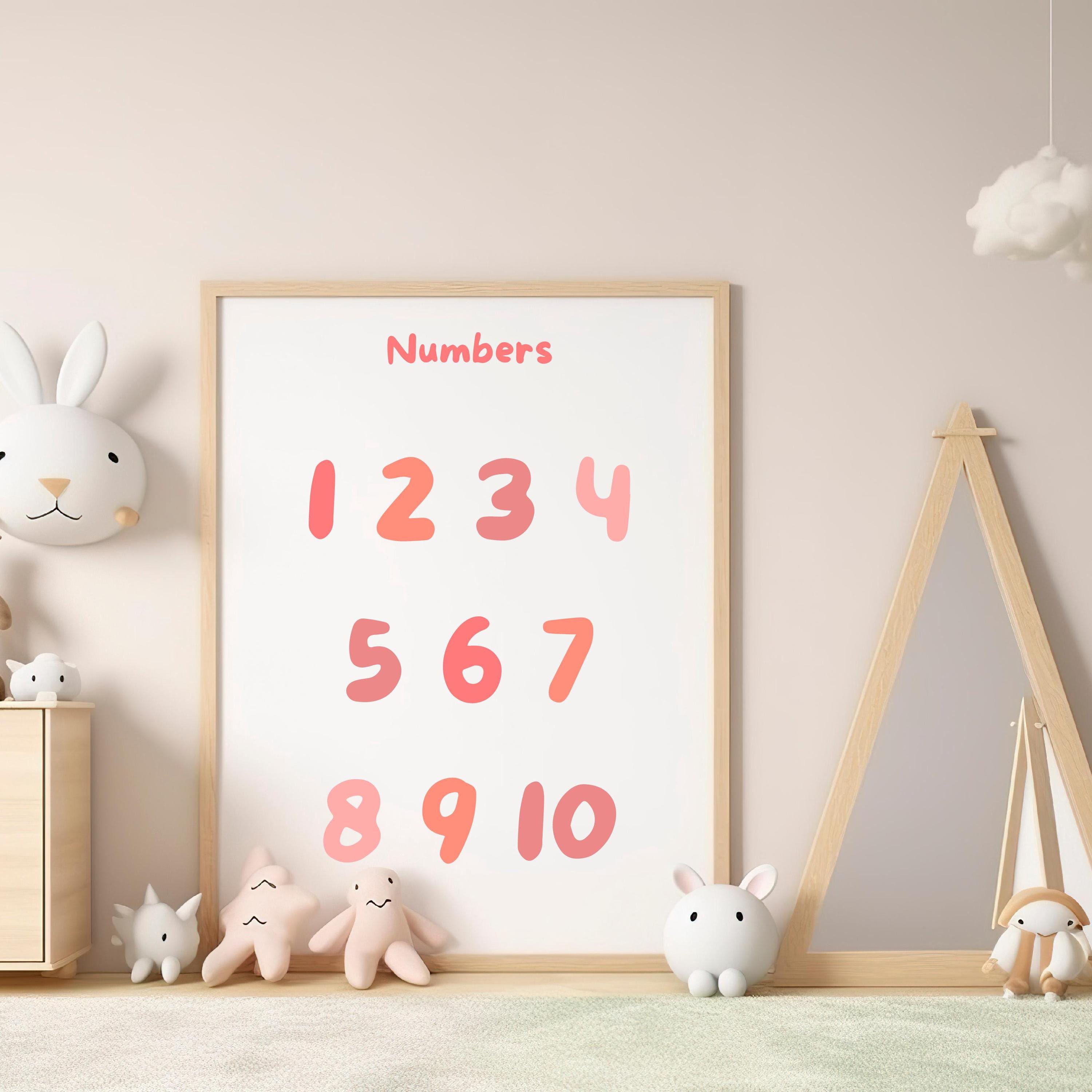 Red Numbers Print | Digital Download | 123 Poster for Kids ...