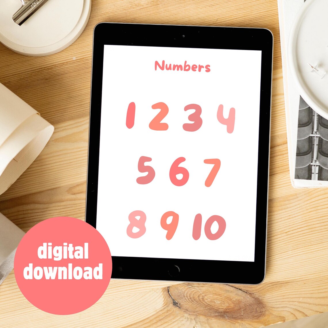 Red Numbers Print | Digital Download | 123 Poster for Kids ...