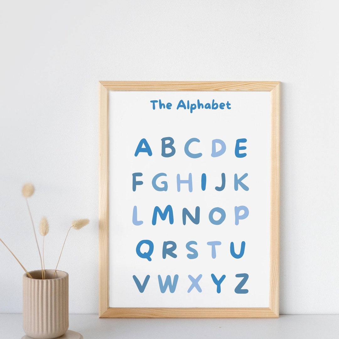 Blue Alphabet Print | Digital Download | ABC Poster for Kids ...