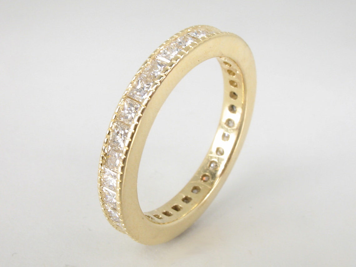 Princess Cut Diamond Eternity Ring Anniversary Ring 1.60 - Etsy