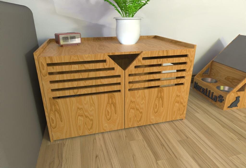 Modern Cat Litter Box Design Files for Cnc or Laser Cutting Machine ...