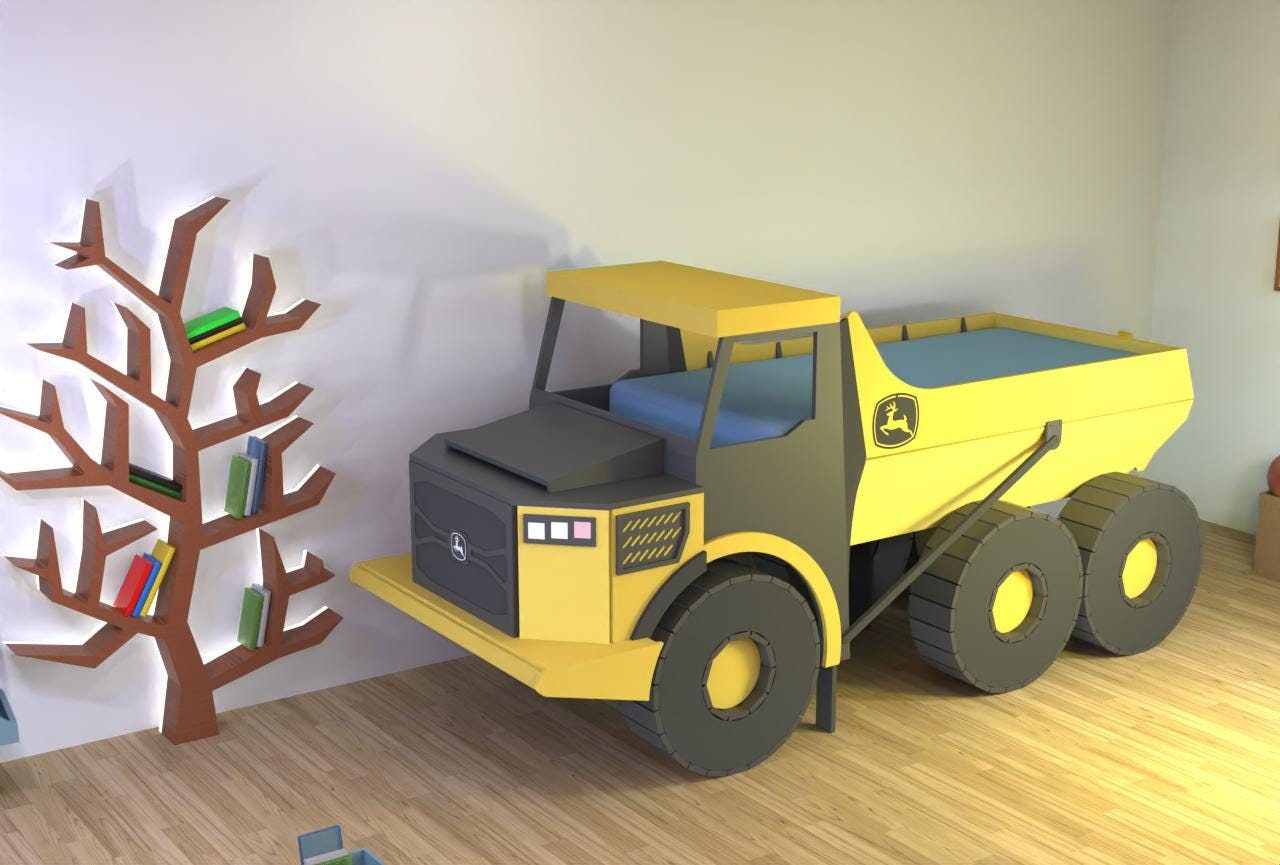 Tractor Construction Bed PRODUCTION PLAN Bulldozer Twin Size Bed Bobcat ...