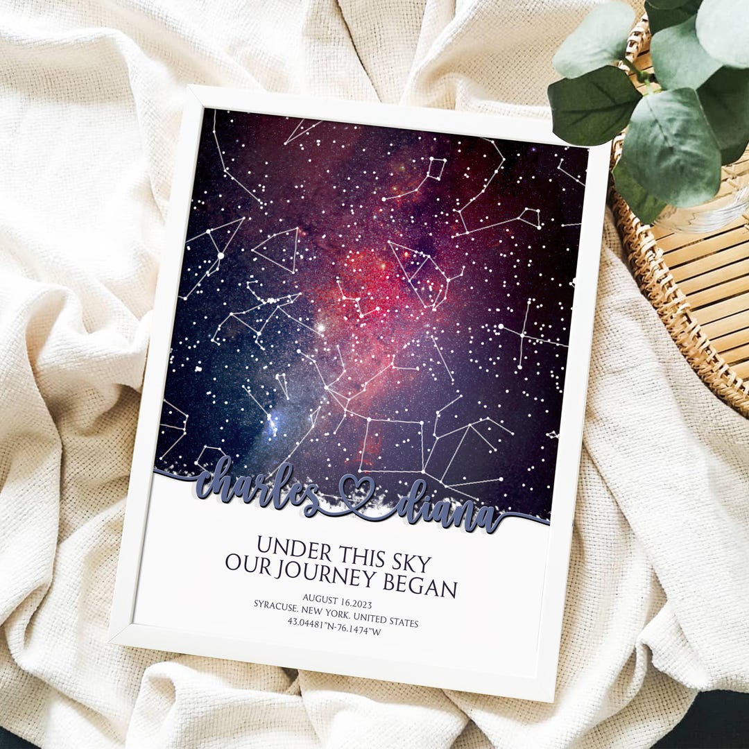 The Night We Met Custom Star Map, Valentine Gifts for Him, First Date ...