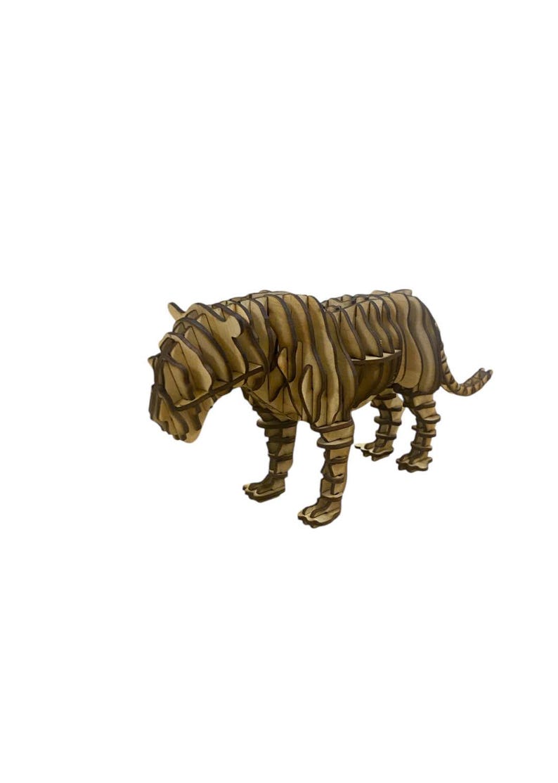 3D Tiger Puzzle Kit - DIY Wooden Tiger Sculpture | Unique Wall Decor ...