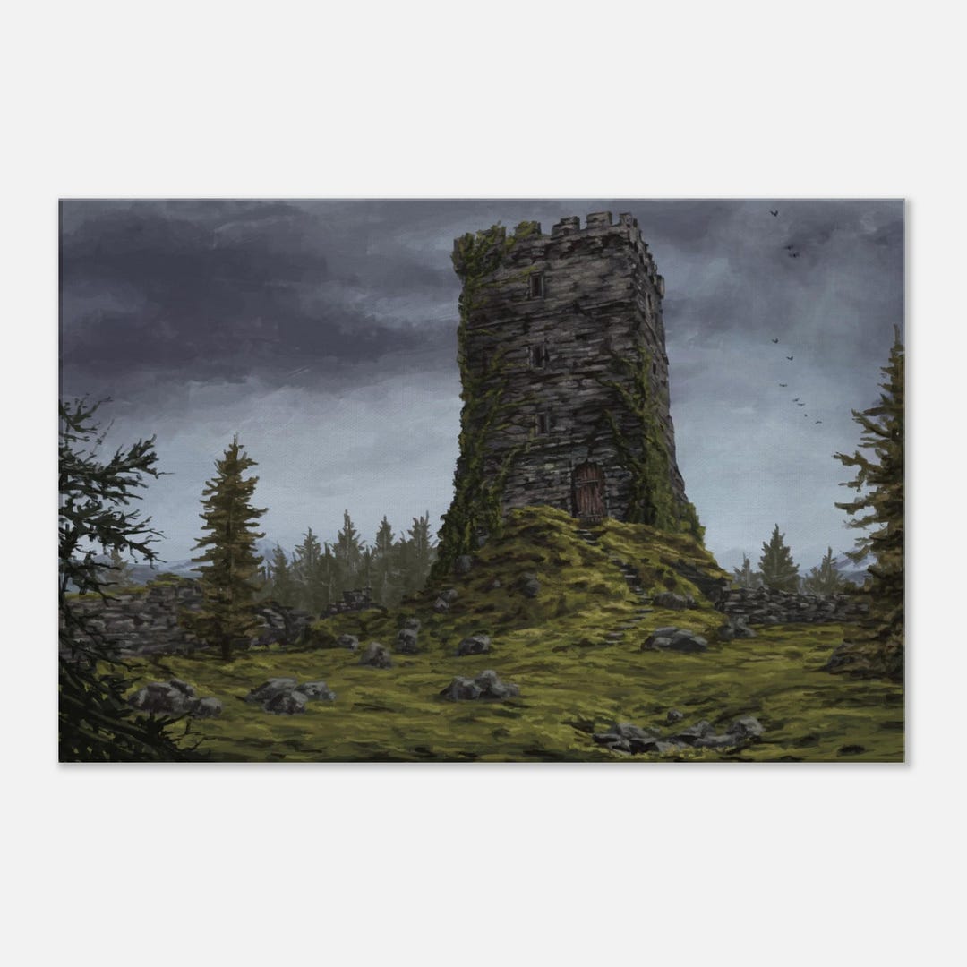 Old Watchtower Canvas Fantasy RPG Wall Art Immersive D&D Canvas Print ...