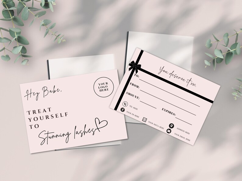 Custom Beauty Blush Pink Gift Voucher Modern Salon Gift Certificate for ...