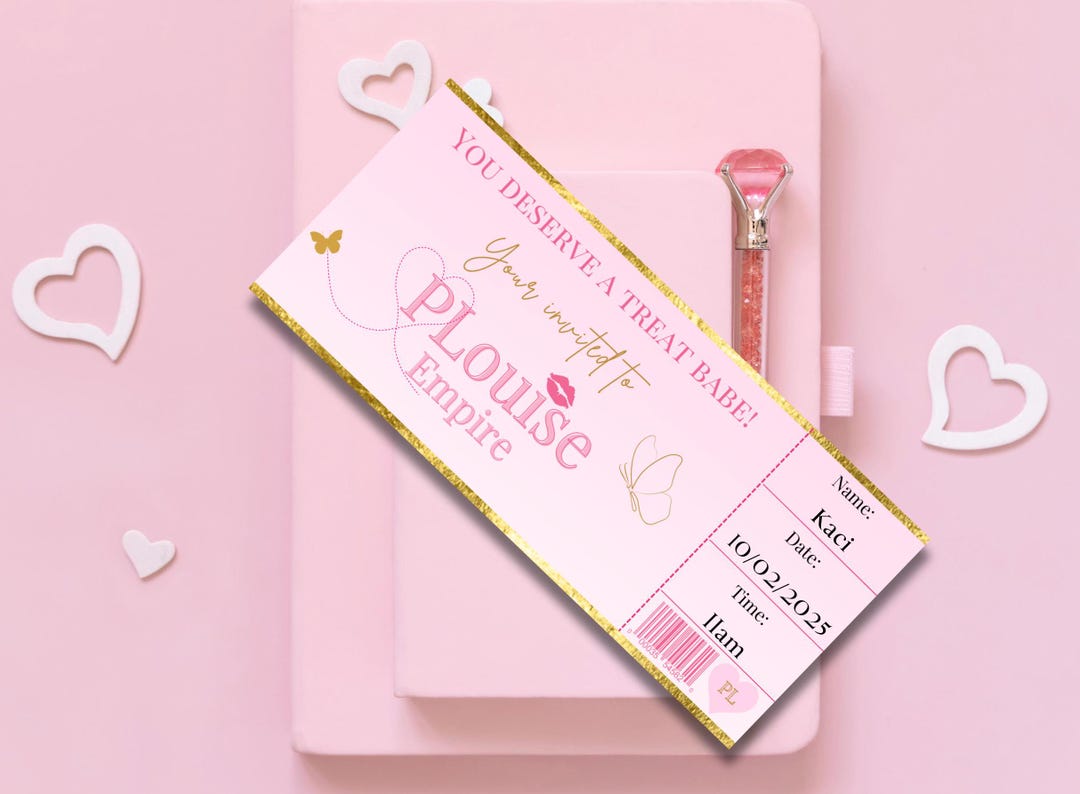 Personalised Event Ticket Plouise Digital Event Ticket Gift for Girls ...