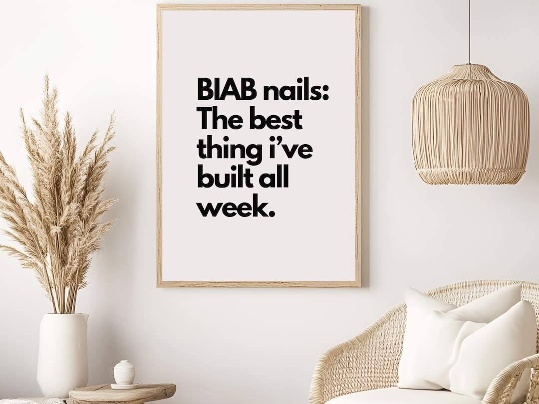 Salon Wall Decor BIAB Nails Wall Art Print Nail Salon Poster Beige ...