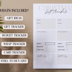 Gift Planner, Printable, Gift Tracker Printable, Instant Download ...